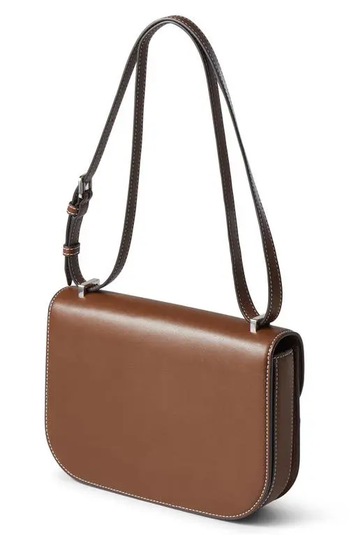 Veronica Beard Dash Leather Saddle Bag - Whiskey