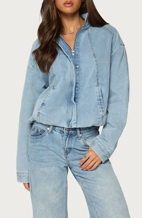EDIKTED Jaysi Denim Bomber Jacket