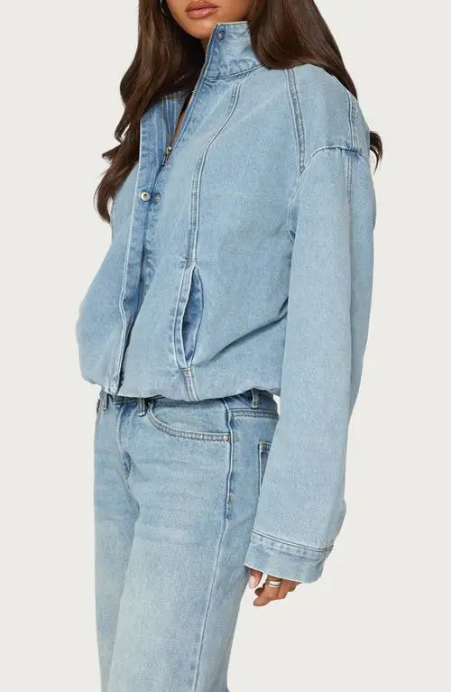 EDIKTED Jaysi Denim Bomber Jacket