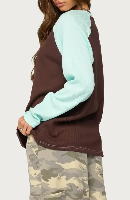 EDIKTED Me Time Oversize Waffle Knit Top