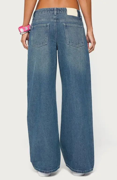 EDIKTED Contrast Stitch Low Rise Baggy Jeans