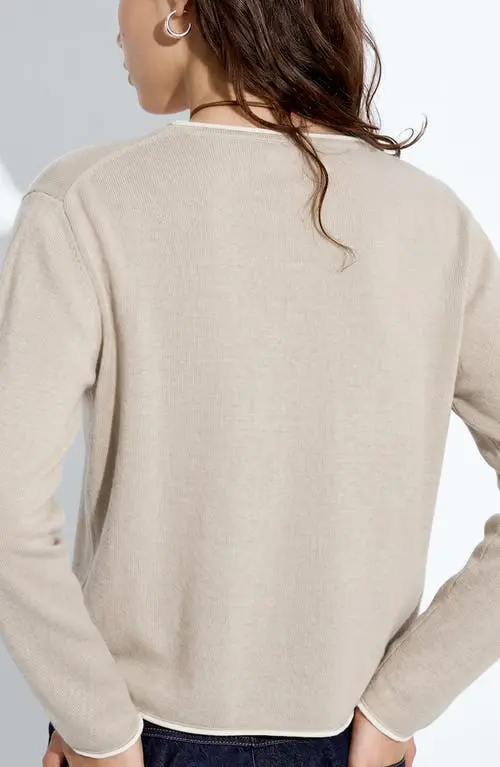 Mango V-neck Sweater - Sand