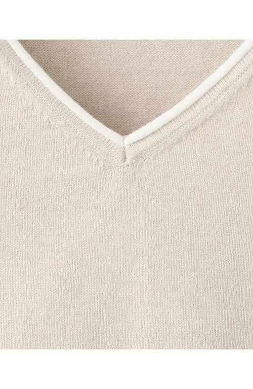 Mango V-neck Sweater - Sand