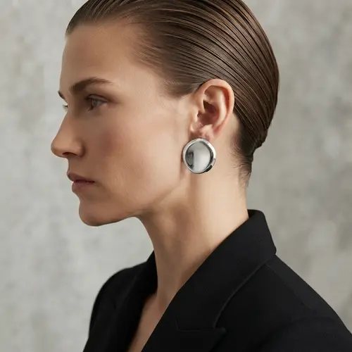 ALAIS BRANCHE Karsyn Circle Earrings - Silver
