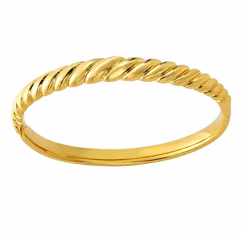 ALAIS BRANCHE Jovi Ribbed Hinged Bracelet - Silver
