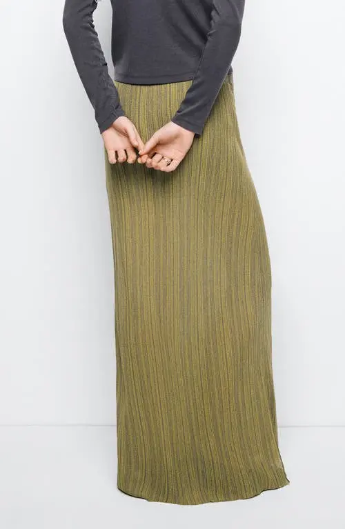 Mango Pleated Knit Maxi Skirt