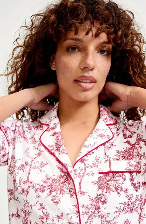 PETITE PLUME Pima Cotton Short Sleeve Pajamas - Red