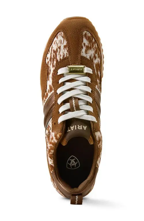 Ariat Ranch Runner Genuine Calf Hair Sneaker - Chestnut Suede