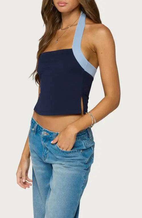 EDIKTED Tanna Contrast Strap Halter Top