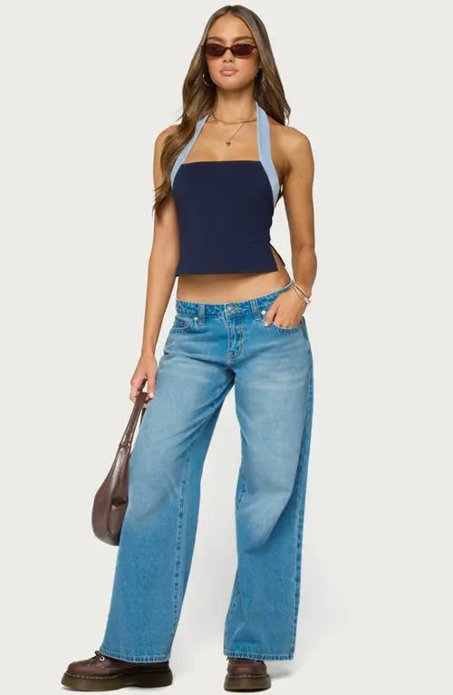 EDIKTED Tanna Contrast Strap Halter Top