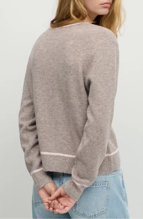 Mango Contrast Detail Crewneck Sweater