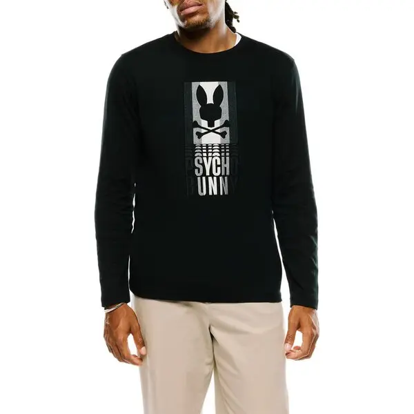 Psycho Bunny Ty Long Sleeve Embroidered Pima Cotton T-shirt