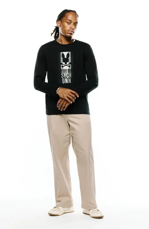Psycho Bunny Ty Long Sleeve Embroidered Pima Cotton T-shirt