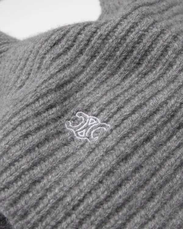 Celine Ribbed Cashmere Scarf