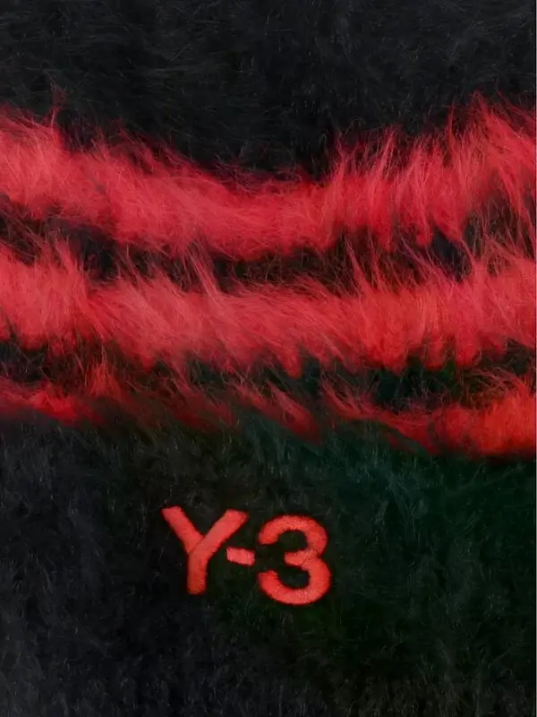 Y3 X Yohji Yamamoto Logo-embroidered Striped Beanie Hat