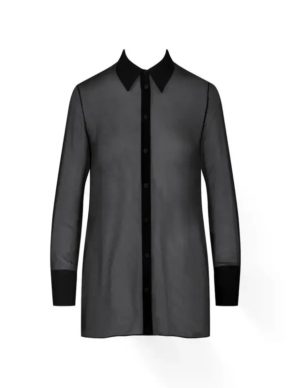 SCANDALE Sheer Button-down Shirt