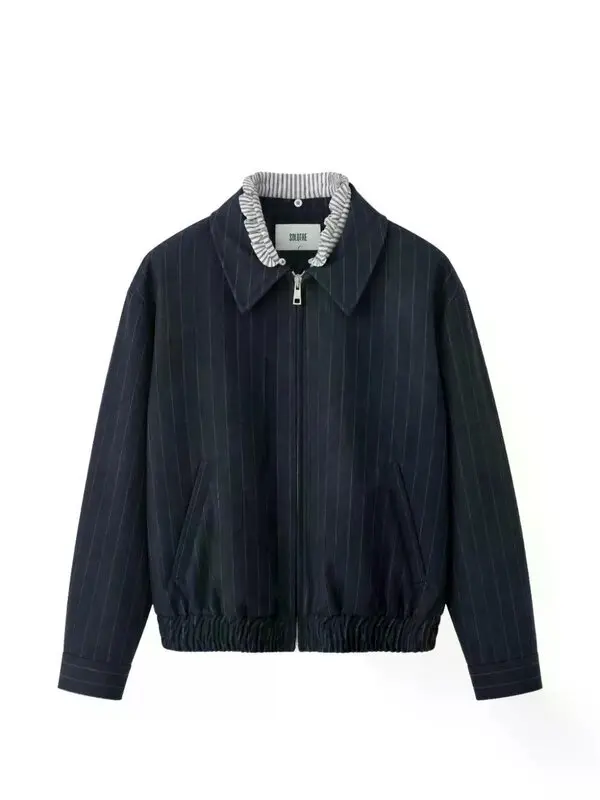 SOLOTRE Pinstripe-pattern Elasticated-hem Jacket