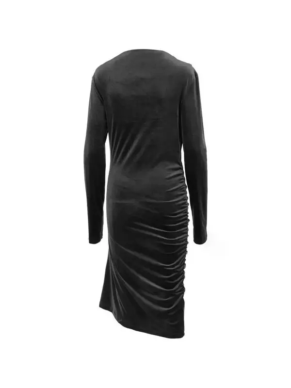 DON'T @ ME Ruched Long-sleeve Midi Dress