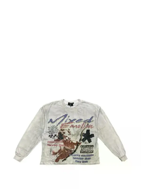 Mixed Emotion Triplets Graphic-print Sweatshirt - Neutrals
