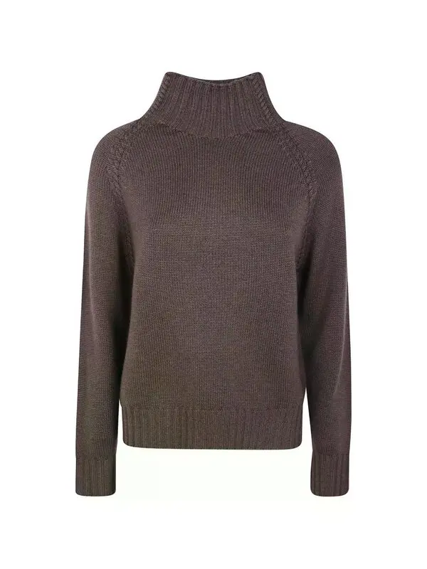Rossopuro High-neck Raglan-sleeve Sweater - Brown