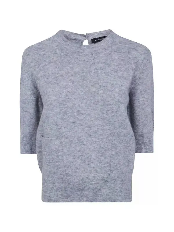 ANNE CLAIRE Patch-pocket Three-quarter Sleeve Sweater