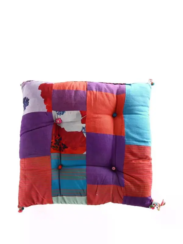 Pero Patchwork Tassel-detail Cushion - Red