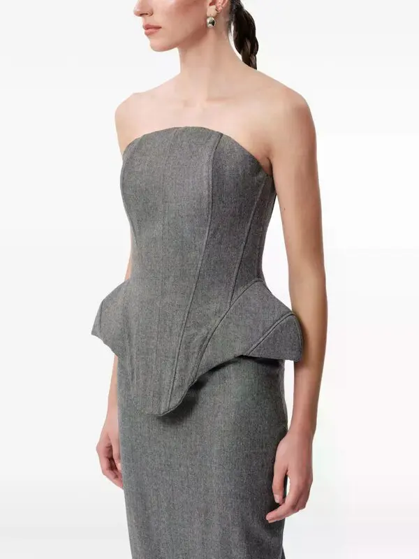 CONCEPTO Sculpt Peplum Corset Blouse - Grey