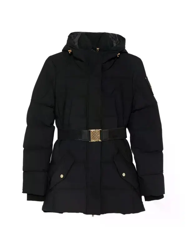 Moose Knuckles Belted Hooded Jacket - Black