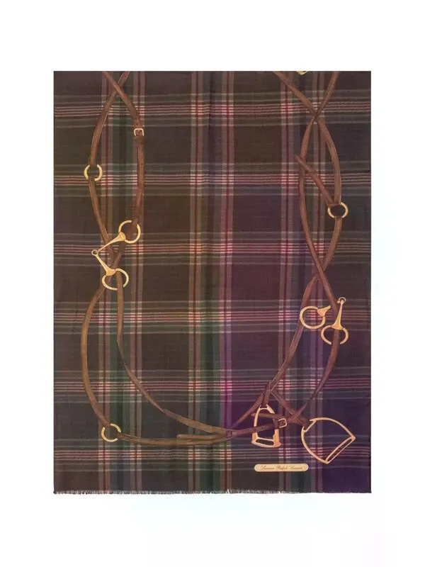 Ralph Lauren Plaid Equestrian-print Scarf