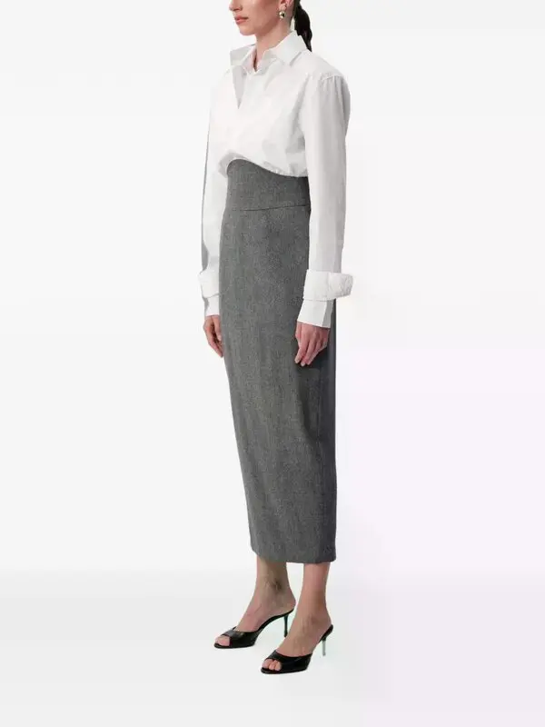 CONCEPTO Marble High-waisted Straight Midi Skirt