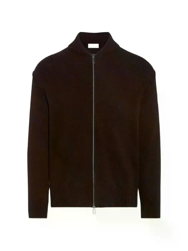 PAOLO PECORA Zip-up Ribbed-trim Cardigan