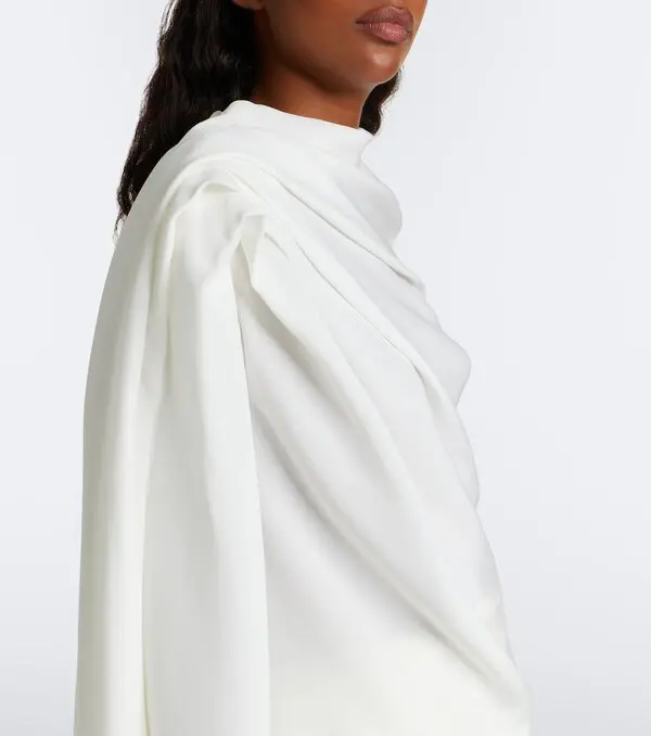 Tove Maevi Draped Caped Silk Top