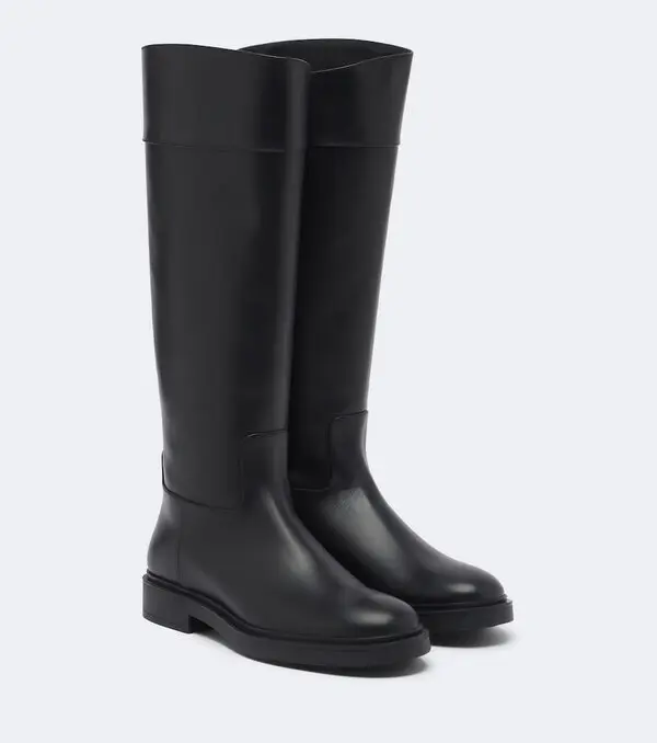 AQUAZZURA Ride Leather Knee-high Boots - Black