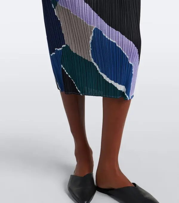 Issey Miyake Surprise! Pleated Printed Midi Dress