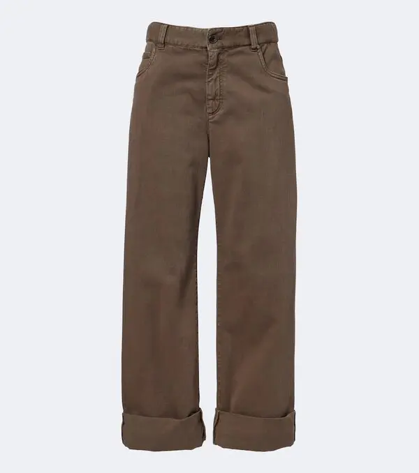 Brunello Cucinelli Monili Wide-leg Jeans - Brown