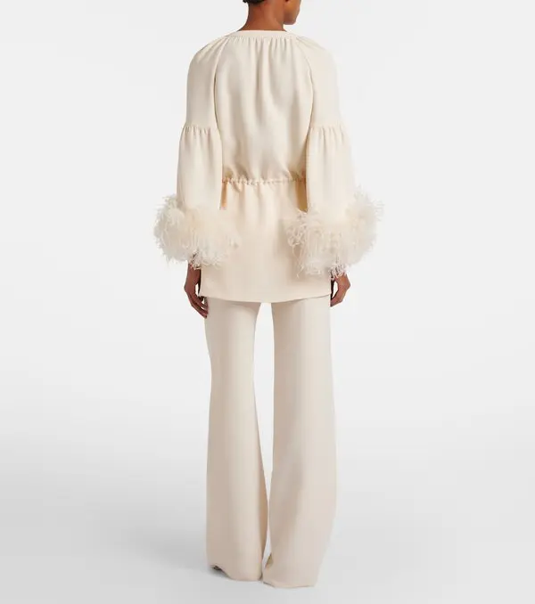 Valentino Garavani Cady Couture Wide-leg Pants - White