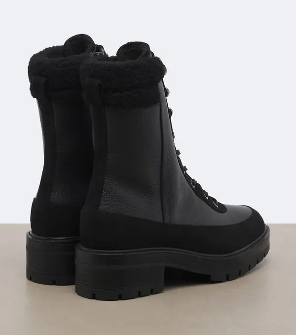AQUAZZURA Very Cortina Leather Lace-up Boots
