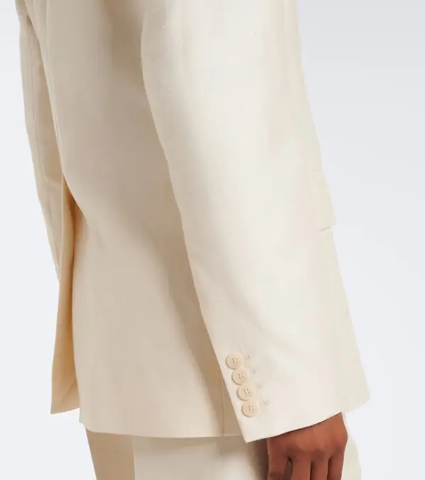 JOSEPH Myra Cotton, Linen, And Silk-blend Blazer - White