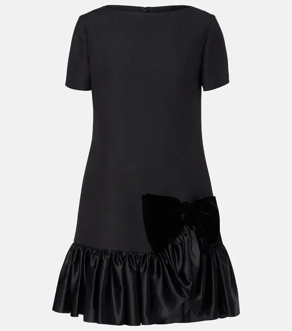 Valentino Garavani Crepe Couture Ruffled Minidress - Black