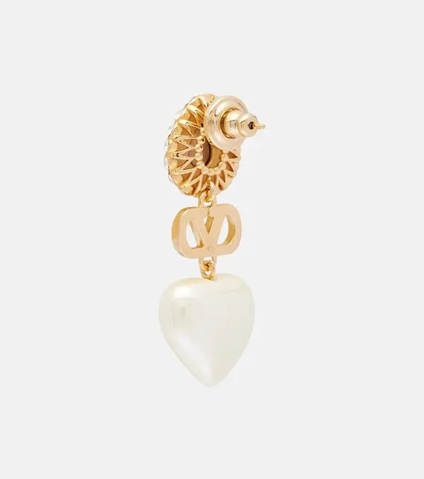 Valentino Garavani Vlogo Embellished Drop Earrings - Silver