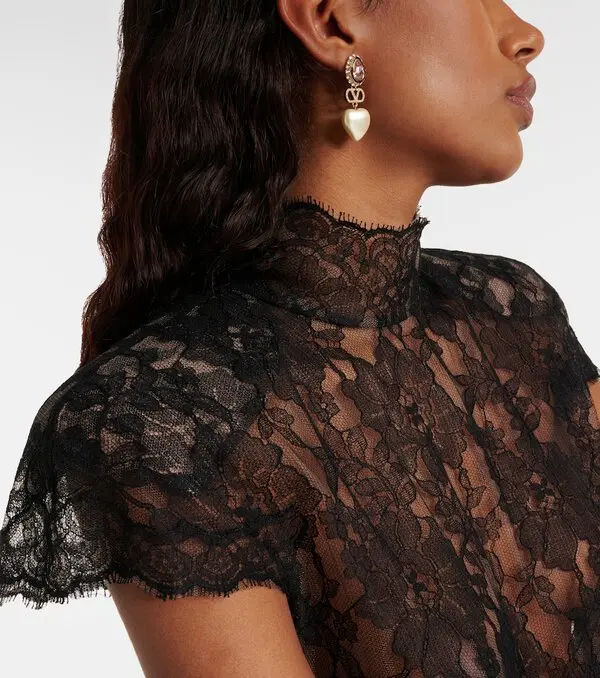 Valentino Garavani Vlogo Embellished Drop Earrings - Silver