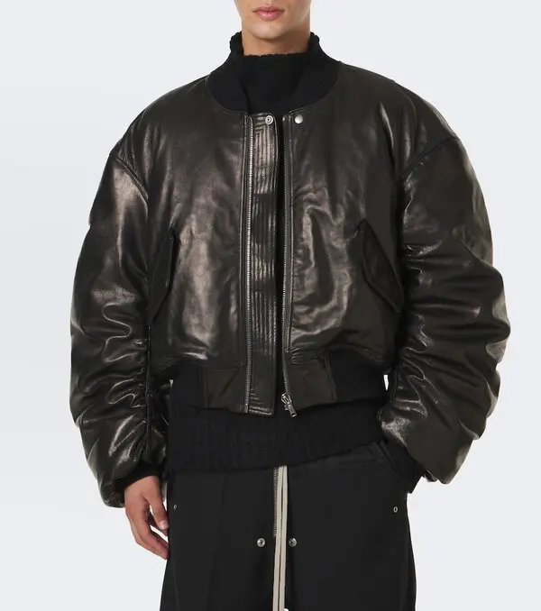 Rick Owens Secchia Flight Leather Down Jacket