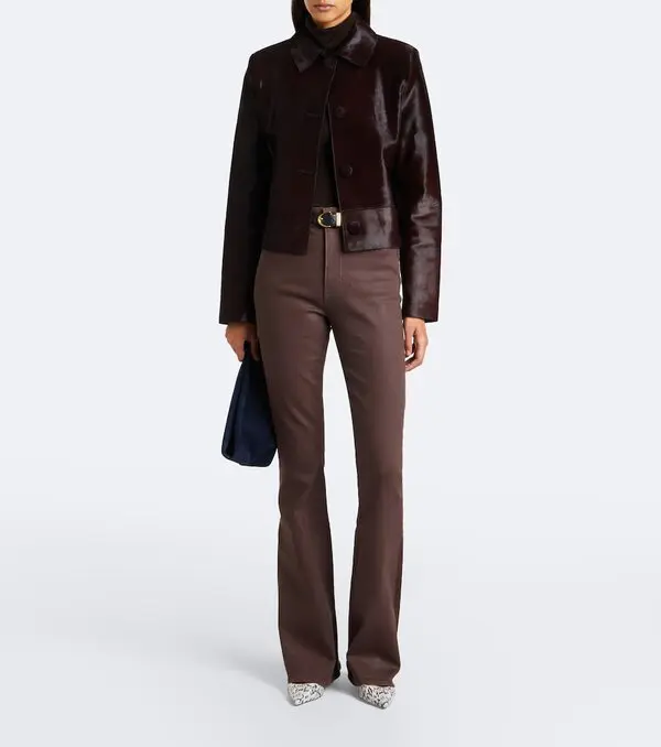 Veronica Beard Beverly Coated Flared Jeans