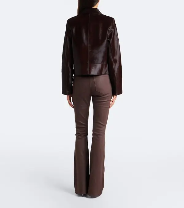 Veronica Beard Beverly Coated Flared Jeans