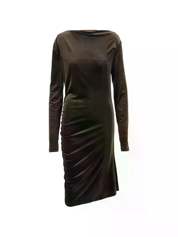 DON'T @ ME Ruched Long-sleeve Midi Dress