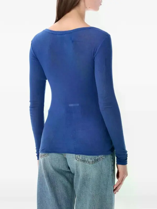 American Vintage Massachusetts Ribbed T-shirt - Blue