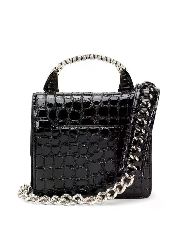 Roberto Cavalli Croc-effect Tiger-handle Clutch Bag