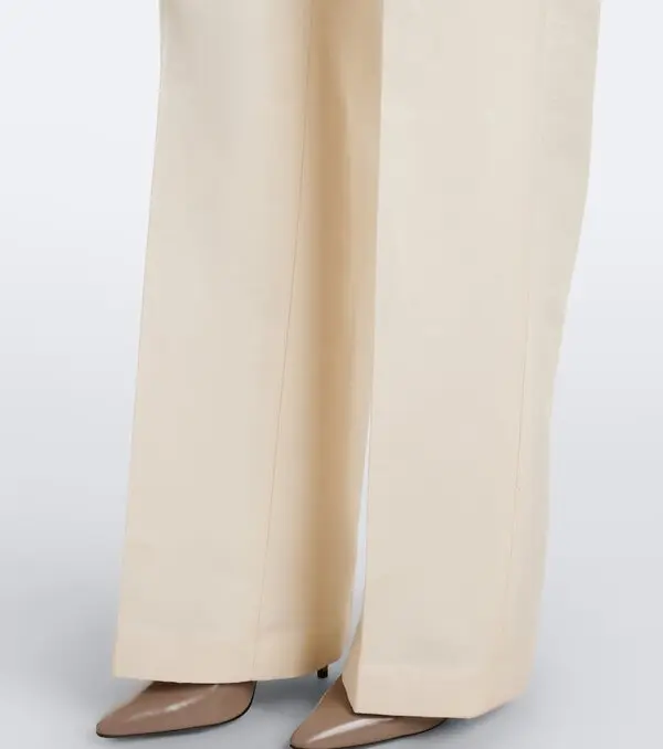 JOSEPH Mitae Cotton, Linen, And Silk-blend Wide-leg Pants