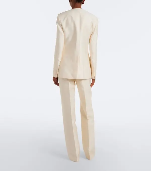 JOSEPH Mitae Cotton, Linen, And Silk-blend Wide-leg Pants
