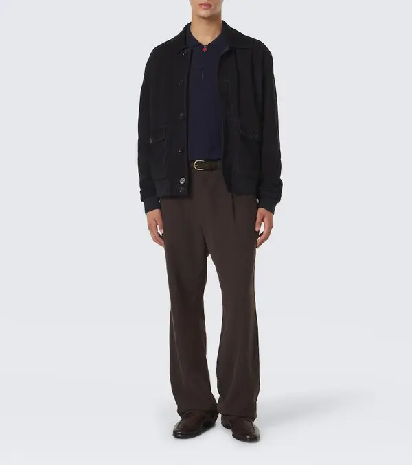 Kiton Wool Polo Sweater - Blue